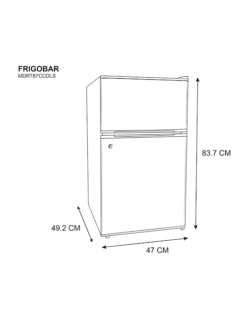 Frigobar Midea Mdrt87ccdls 3 pies cúbicos 6