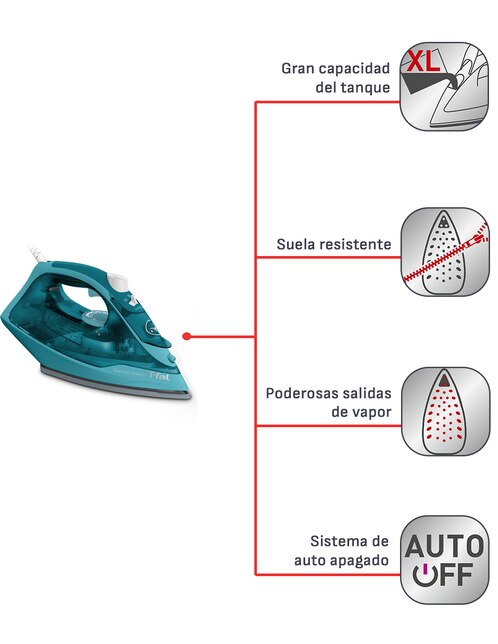 Set plancha T-Fal FV28DT2024 suela durilium airglide 5
